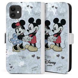 DeinDesign iPhone 11 Handy Klapph&uuml;lle Handyh&uuml;lle aus Kunst Leder wei&szlig; Flip Case Vintage Disney Sideflip mit Lasche