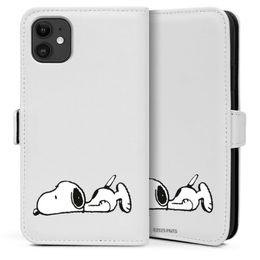 DeinDesign iPhone 11 Handy Klapph&uuml;lle Handyh&uuml;lle aus Kunst Leder wei&szlig; Flip Case Official Licensed Product Snoopy Peanuts Sideflip mit Lasche