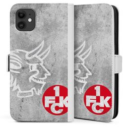 DeinDesign iPhone 11 Handy Klapph&uuml;lle Handyh&uuml;lle aus Kunst Leder wei&szlig; Flip Case 1. Fck Devil 1. Fc Kaiserslautern Sideflip mit Lasche