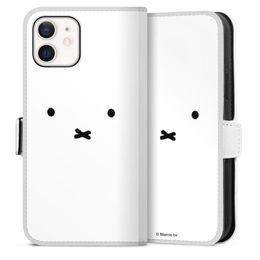DeinDesign iPhone 12 Handy Klapph&uuml;lle Handyh&uuml;lle aus Kunst Leder wei&szlig; Flip Case Rabbit Miffy Dick Bruna Sideflip mit Lasche