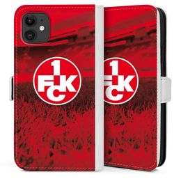 DeinDesign iPhone 11 Handy Klapph&uuml;lle Handyh&uuml;lle aus Kunst Leder wei&szlig; Flip Case 1. Fck 1. Fc Kaiserslautern Official Licensed Product Sideflip mit Lasche