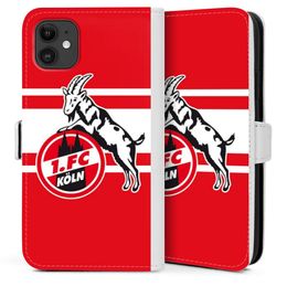 DeinDesign iPhone 11 Handy Klapph&uuml;lle Handyh&uuml;lle aus Kunst Leder wei&szlig; Flip Case Official Licensed Product Coat Of Arms 1. Fc K&ouml;ln Sideflip mit Lasche