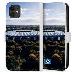 DeinDesign iPhone 11 Handy Klapph&uuml;lle Handyh&uuml;lle aus Kunst Leder wei&szlig; Flip Case Hsv Hamburger Sv Stadium Sideflip mit Lasche