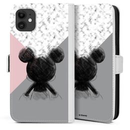DeinDesign iPhone 11 Handy Klapph&uuml;lle Handyh&uuml;lle aus Kunst Leder wei&szlig; Flip Case Marble Disney Mickey Mouse Sideflip mit Lasche