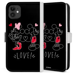 DeinDesign iPhone 11 Handy Klapph&uuml;lle Handyh&uuml;lle aus Kunst Leder wei&szlig; Flip Case Disney Love Sideflip mit Lasche