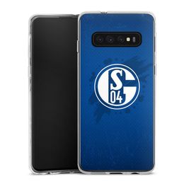 DeinDesign Galaxy S10 Plus Handy Silikon H&uuml;lle Case transparent Handyh&uuml;lle Official Licensed Product Fc Schalke 04 Schalke 04 Silikon Case