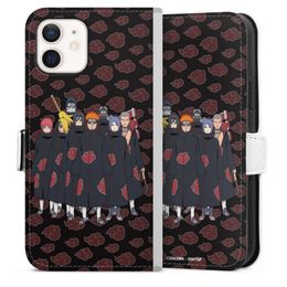 DeinDesign iPhone 12 Handy Klapph&uuml;lle Handyh&uuml;lle aus Kunst Leder wei&szlig; Flip Case Naruto Shippuden Akatsuki Official Licensed Product Sideflip mit Lasche