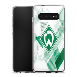 DeinDesign Galaxy S10 Plus Handy Silikon H&uuml;lle Case transparent Handyh&uuml;lle Official Licensed Product Sv Werder Bremen Muster Silikon Case