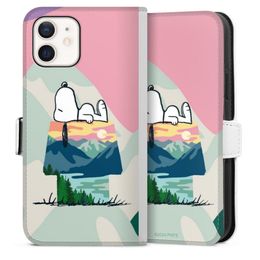 DeinDesign iPhone 12 Handy Klapph&uuml;lle Handyh&uuml;lle aus Kunst Leder wei&szlig; Flip Case Official Licensed Product Peanuts Snoopy Sideflip mit Lasche