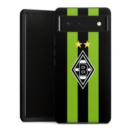 DeinDesign Google Pixel 6 Handy Panzer Handyh&uuml;lle robuste Outdoor H&uuml;lle Schutzh&uuml;lle matt Stripes Borussia M&ouml;nchengladbach Gladbach Tough Case