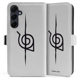 DeinDesign Galaxy A55 5G Handy Klapph&uuml;lle Handyh&uuml;lle aus Kunst Leder wei&szlig; Flip Case Konoha Sasuke Naruto Shippuden Sideflip mit Lasche