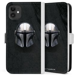 DeinDesign iPhone 11 Handy Klapph&uuml;lle Handyh&uuml;lle aus Kunst Leder wei&szlig; Flip Case Star Wars Official Licensed Product The Mandalorian Sideflip mit Lasche