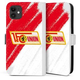 DeinDesign iPhone 11 Handy Klapph&uuml;lle Handyh&uuml;lle aus Kunst Leder wei&szlig; Flip Case 1. Fc Union Berlin Logo Official Licensed Product Sideflip mit Lasche