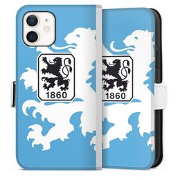 DeinDesign iPhone 12 Handy Klapph&uuml;lle Handyh&uuml;lle aus Kunst Leder wei&szlig; Flip Case Coat Of Arms Tsv 1860 M&uuml;nchen Official Licensed Product Sideflip mit Lasche