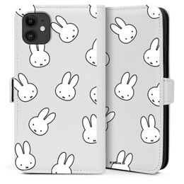 DeinDesign iPhone 11 Handy Klapph&uuml;lle Handyh&uuml;lle aus Kunst Leder wei&szlig; Flip Case Muster Miffy Transparent Sideflip mit Lasche