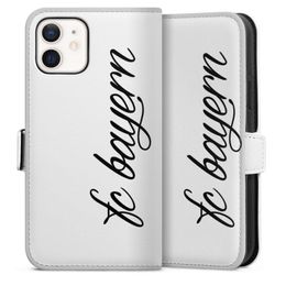 DeinDesign iPhone 12 Handy Klapph&uuml;lle Handyh&uuml;lle aus Kunst Leder wei&szlig; Flip Case Fcb Official Licensed Product Fc Bayern M&uuml;nchen Sideflip mit Lasche