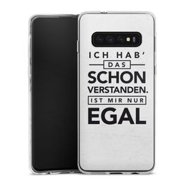 DeinDesign Galaxy S10 Plus Handy Silikon H&uuml;lle Case transparent Handyh&uuml;lle Spruch Sayings Statement Silikon Case
