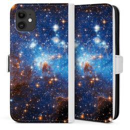DeinDesign iPhone 11 Handy Klapph&uuml;lle Handyh&uuml;lle aus Kunst Leder wei&szlig; Flip Case Weltall Star Galaxy Sideflip mit Lasche