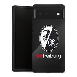 DeinDesign Google Pixel 6 Handy Panzer Handyh&uuml;lle robuste Outdoor H&uuml;lle Schutzh&uuml;lle matt Sc Freiburg Lettering Logo Tough Case