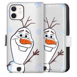 DeinDesign iPhone 12 Handy Klapph&uuml;lle Handyh&uuml;lle aus Kunst Leder wei&szlig; Flip Case Disney Frozen 2 Frozen Olaf Sideflip mit Lasche
