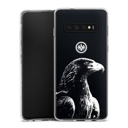 DeinDesign Galaxy S10 Plus Handy Silikon H&uuml;lle Case transparent Handyh&uuml;lle Attila Official Licensed Product Eintracht Frankfurt Silikon Case
