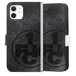 DeinDesign iPhone 12 Handy Klapph&uuml;lle Handyh&uuml;lle aus Kunst Leder wei&szlig; Flip Case Concrete 1. Fc Kaiserslautern 1. Fck Sideflip mit Lasche