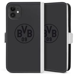 DeinDesign iPhone 11 Handy Klapph&uuml;lle Handyh&uuml;lle aus Kunst Leder wei&szlig; Flip Case Bvb Borussia Dortmund Logo Sideflip mit Lasche