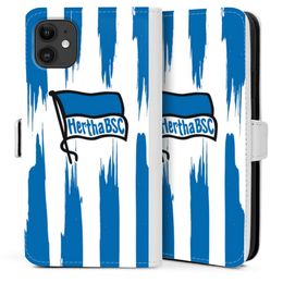 DeinDesign iPhone 11 Handy Klapph&uuml;lle Handyh&uuml;lle aus Kunst Leder wei&szlig; Flip Case Bundesliga Hertha Bsc Official Licensed Product Sideflip mit Lasche