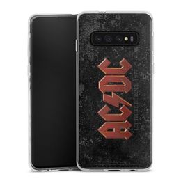 DeinDesign Galaxy S10 Plus Handy Silikon H&uuml;lle Case transparent Handyh&uuml;lle Acdc Merchandise Logo Silikon Case