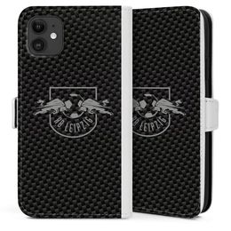 DeinDesign iPhone 11 Handy Klapph&uuml;lle Handyh&uuml;lle aus Kunst Leder wei&szlig; Flip Case Rb Leipzig Carbon Metallic Look Sideflip mit Lasche