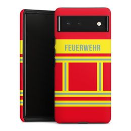 DeinDesign Google Pixel 6 Handy Panzer Handyh&uuml;lle robuste Outdoor H&uuml;lle Schutzh&uuml;lle matt Fire Fighters Life Saver Fire Fighter Tough Case
