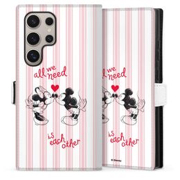DeinDesign Galaxy S24 Ultra Handy Klapph&uuml;lle Handyh&uuml;lle aus Kunst Leder wei&szlig; Flip Case Love Disney Sideflip mit Lasche