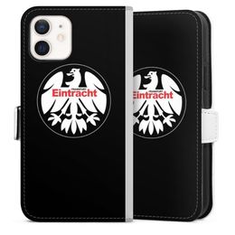 DeinDesign iPhone 12 Handy Klapph&uuml;lle Handyh&uuml;lle aus Kunst Leder wei&szlig; Flip Case Eintracht Frankfurt Sge Official Licensed Product Sideflip mit Lasche