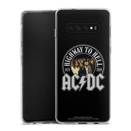 DeinDesign Galaxy S10 Plus Handy Silikon H&uuml;lle Case transparent Handyh&uuml;lle Acdc Official Licensed Product Rock Silikon Case