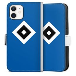 DeinDesign iPhone 12 Handy Klapph&uuml;lle Handyh&uuml;lle aus Kunst Leder wei&szlig; Flip Case Logo Hsv Hamburger Sv Sideflip mit Lasche
