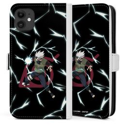 DeinDesign iPhone 11 Handy Klapph&uuml;lle Handyh&uuml;lle aus Kunst Leder wei&szlig; Flip Case Naruto Shippuden Official Licensed Product Kakashi Sideflip mit Lasche