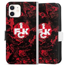 DeinDesign iPhone 12 Handy Klapph&uuml;lle Handyh&uuml;lle aus Kunst Leder wei&szlig; Flip Case 1. Fc Kaiserslautern 1. Fck Logo Sideflip mit Lasche