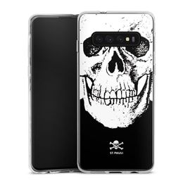 DeinDesign Galaxy S10 Plus Handy Silikon H&uuml;lle Case transparent Handyh&uuml;lle Totenkopf Fc St. Pauli Official Licensed Product Silikon Case