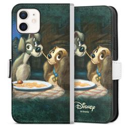 DeinDesign iPhone 12 Handy Klapph&uuml;lle Handyh&uuml;lle aus Kunst Leder wei&szlig; Flip Case Lady And The Tramp Disney Official Licensed Product Sideflip mit Lasche