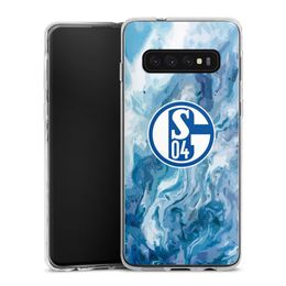 DeinDesign Galaxy S10 Plus Handy Silikon H&uuml;lle Case transparent Handyh&uuml;lle Logo Fc Schalke 04 Merchandise Silikon Case