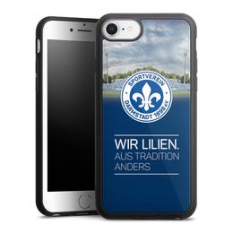 DeinDesign iPhone SE (2020) Handy Gallery Case Handyh&uuml;lle 9H Geh&auml;rtetes Glas R&uuml;ckseite H&uuml;lle Official Licensed Product Sv Darmstadt 98 Coat Of Arms Gallery Case