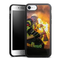 DeinDesign iPhone SE (2020) Handy Gallery Case Handyh&uuml;lle 9H Geh&auml;rtetes Glas R&uuml;ckseite H&uuml;lle Fire Fighters Fire Life Saver Gallery Case