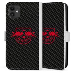 DeinDesign iPhone 11 Handy Klapph&uuml;lle Handyh&uuml;lle aus Kunst Leder wei&szlig; Flip Case Rb Leipzig Official Licensed Product Carbon Sideflip mit Lasche