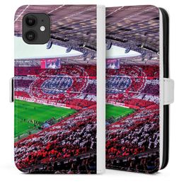 DeinDesign iPhone 11 Handy Klapph&uuml;lle Handyh&uuml;lle aus Kunst Leder wei&szlig; Flip Case Stadium Fcb Fc Bayern M&uuml;nchen Sideflip mit Lasche