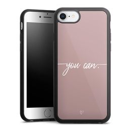 DeinDesign iPhone SE (2020) Handy Gallery Case Handyh&uuml;lle 9H Geh&auml;rtetes Glas R&uuml;ckseite H&uuml;lle Motivation Spruch Sayings Gallery Case