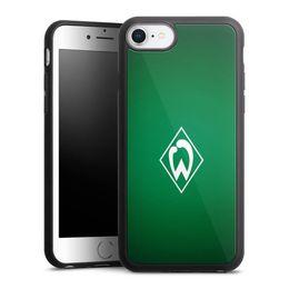 DeinDesign iPhone SE (2020) Handy Gallery Case Handyh&uuml;lle 9H Geh&auml;rtetes Glas R&uuml;ckseite H&uuml;lle Logo Merchandise Sv Werder Bremen Gallery Case