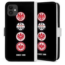 DeinDesign iPhone 11 Handy Klapph&uuml;lle Handyh&uuml;lle aus Kunst Leder wei&szlig; Flip Case Eintracht Frankfurt Soccer Sge Sideflip mit Lasche