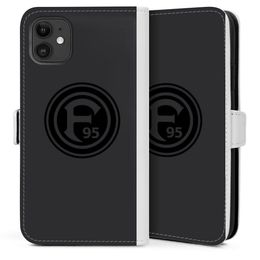 DeinDesign iPhone 11 Handy Klapph&uuml;lle Handyh&uuml;lle aus Kunst Leder wei&szlig; Flip Case F95 Fortuna D&uuml;sseldorf Logo Sideflip mit Lasche