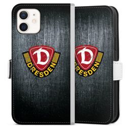 DeinDesign iPhone 12 Handy Klapph&uuml;lle Handyh&uuml;lle aus Kunst Leder wei&szlig; Flip Case Sgd Official Licensed Product Sg Dynamo Dresden Sideflip mit Lasche