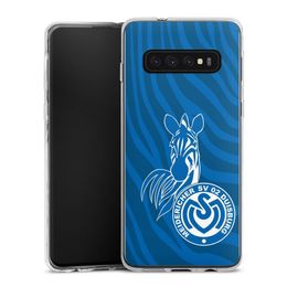 DeinDesign Galaxy S10 Plus Handy Silikon H&uuml;lle Case transparent Handyh&uuml;lle Merchandise Msv Duisburg Zebra Silikon Case